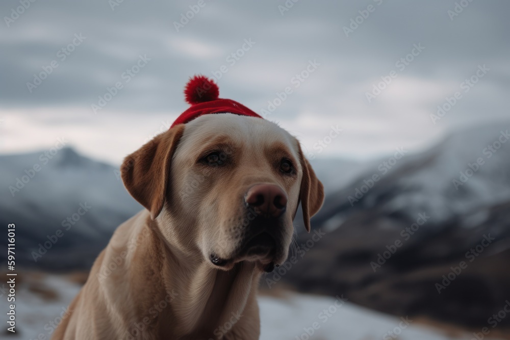 Conceptual portrait photography of an aggressive labrador retriever ...