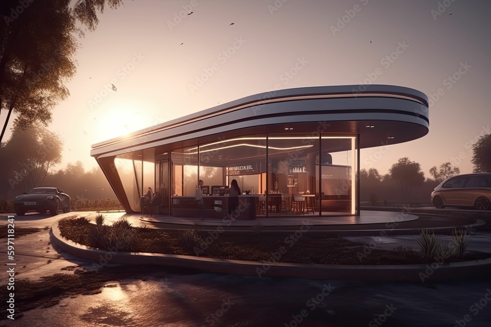 Futuristic Coffee Shop Design: Exploring New Horizons with Generative ...