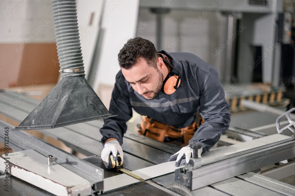 Wood turners measure and calculate the right size of workpiece ...