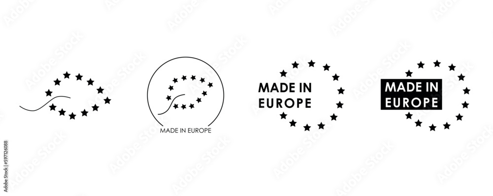 Made in Europe logo pack. Vector stock graphic illustration set ...