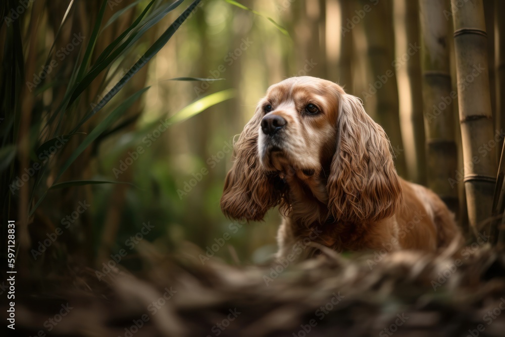 Medium shot portrait photography of an aggressive cocker spaniel having ...