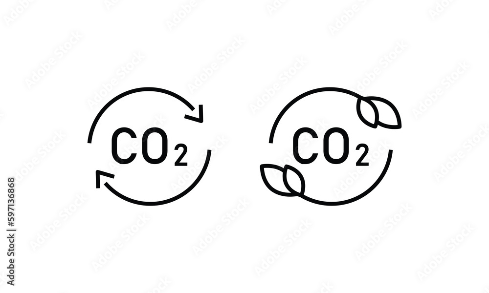 co2 emissions icon. carbon dioxide pollution. ecology and environment ...