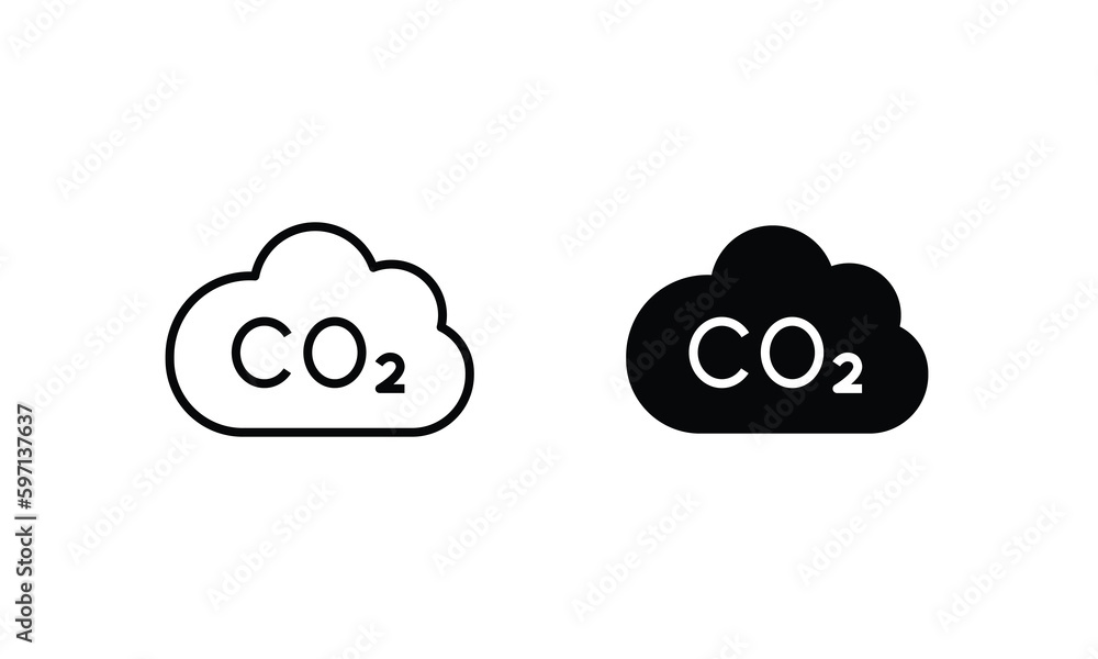 co2 emissions icon. carbon dioxide pollution. ecology and environment ...