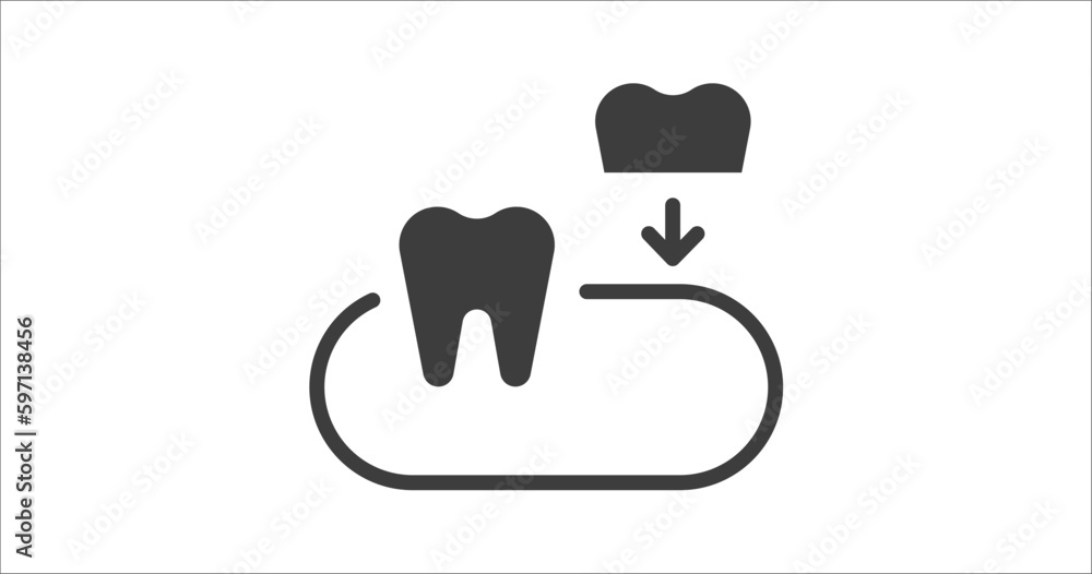 partial denture icon. Filled partial denture icon from dental health ...
