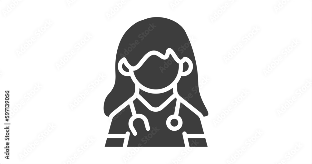 female doctor icon. Filled female doctor icon from people and relation ...