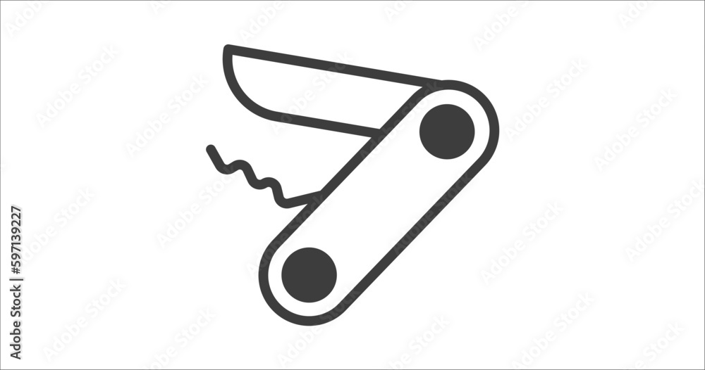 penknife icon. Filled penknife icon from tools and utensils collection. Glyph vector. Editable ...