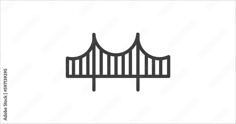 bridge outline icon. Filled bridge outline icon from user interface ...