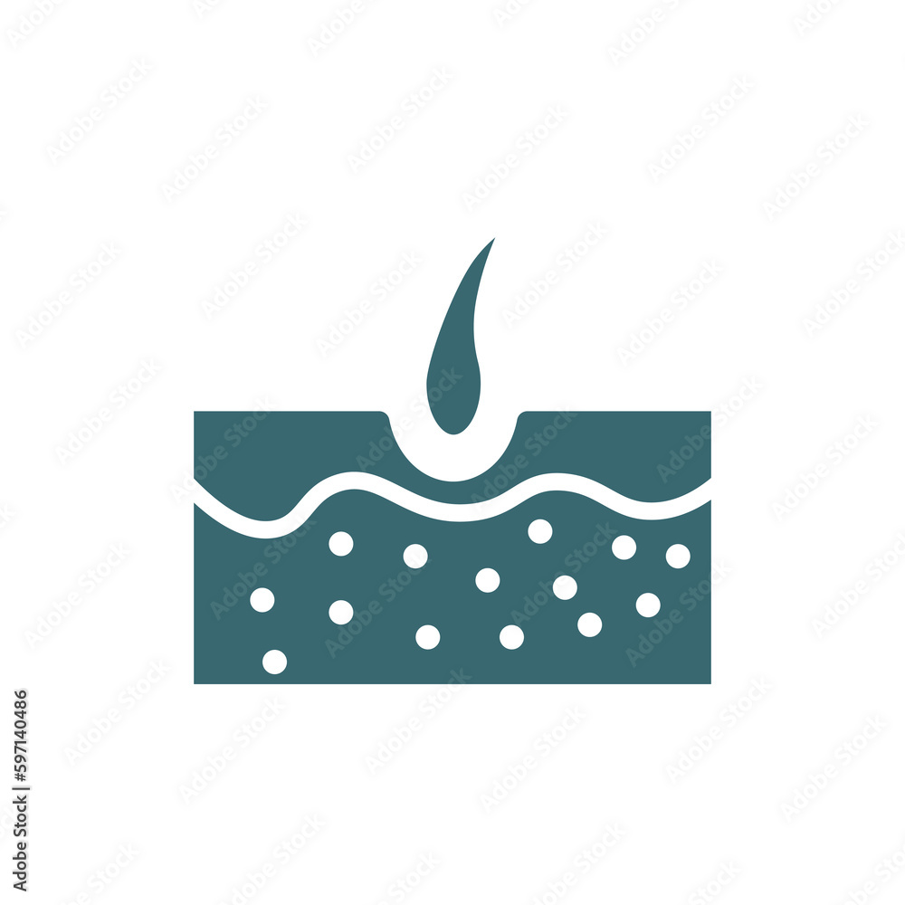 epidermis icon. Filled epidermis icon from medical collection. Glyph vector isolated on white ...