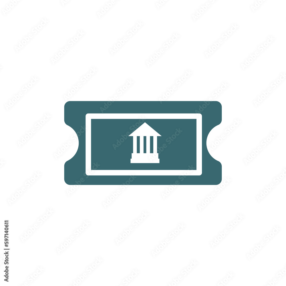 museum ticket icon. Filled museum ticket icon from museum and ...