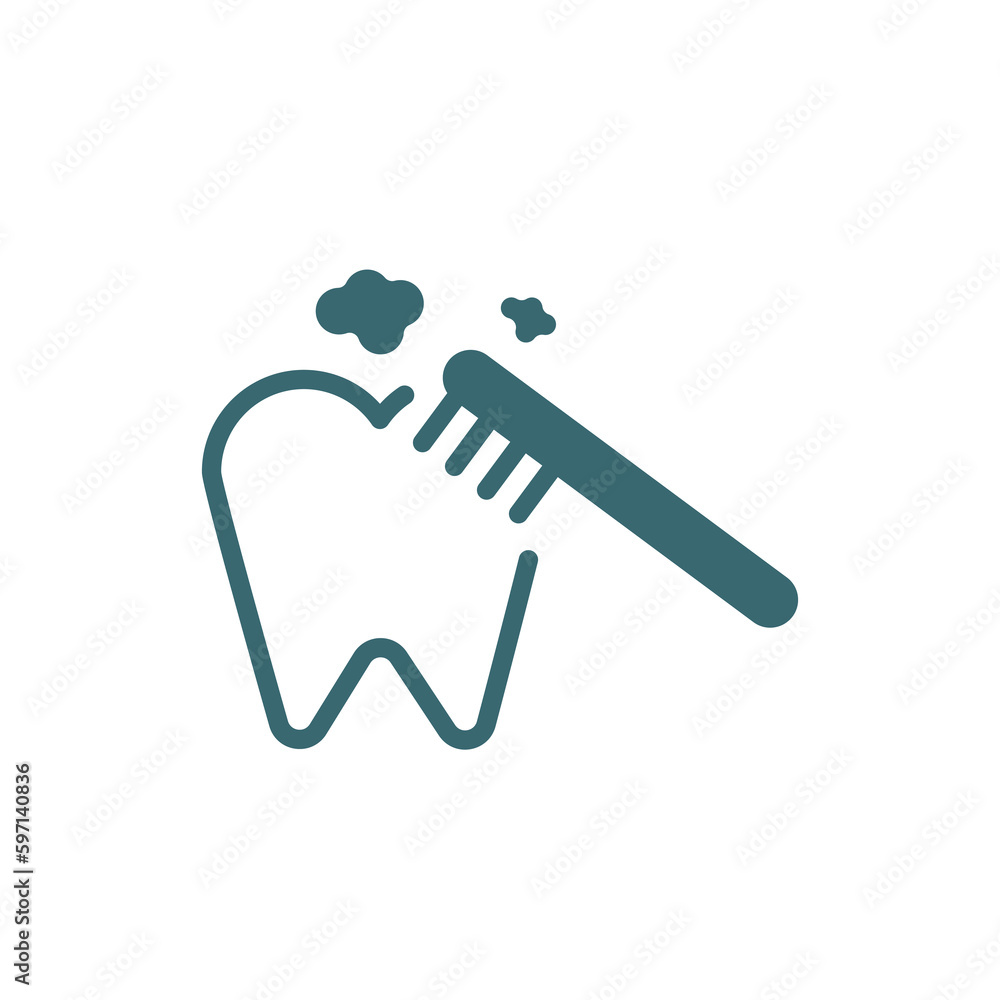 brushing teeth icon. Filled brushing teeth icon from behavior and action collection. Glyph ...
