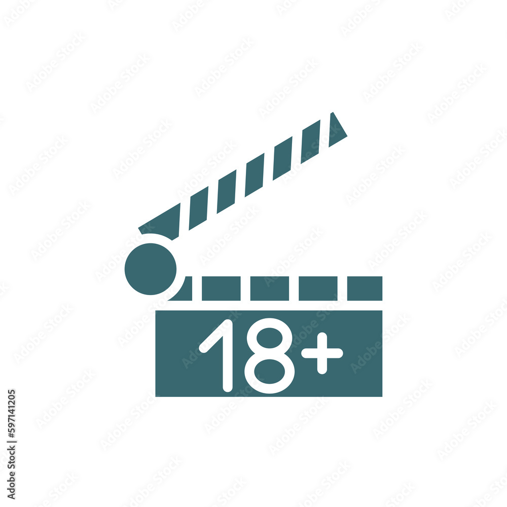 plus 18 movie icon. Filled plus 18 movie icon from cinema and theater ...