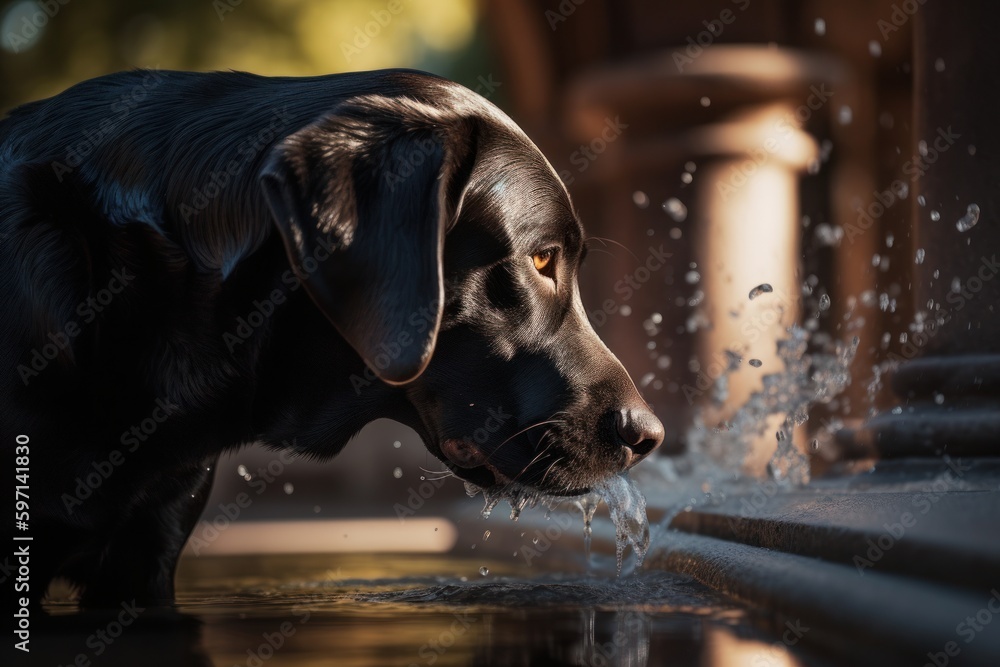 Lifestyle portrait photography of an aggressive labrador retriever ...