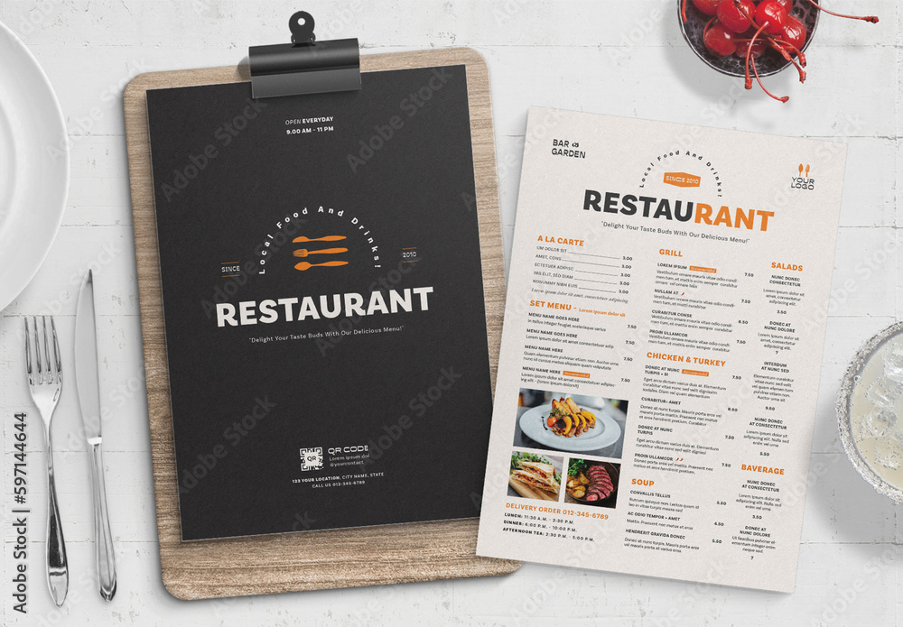 Modern Menu Layout Stock Template | Adobe Stock
