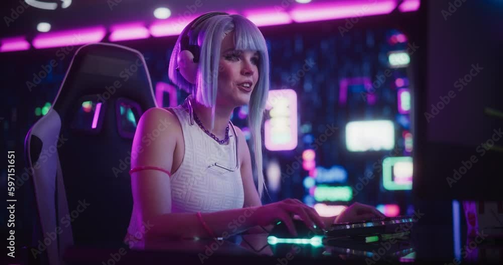 Internet Streamer Making a Live Broadcast on Social Media Channels ...