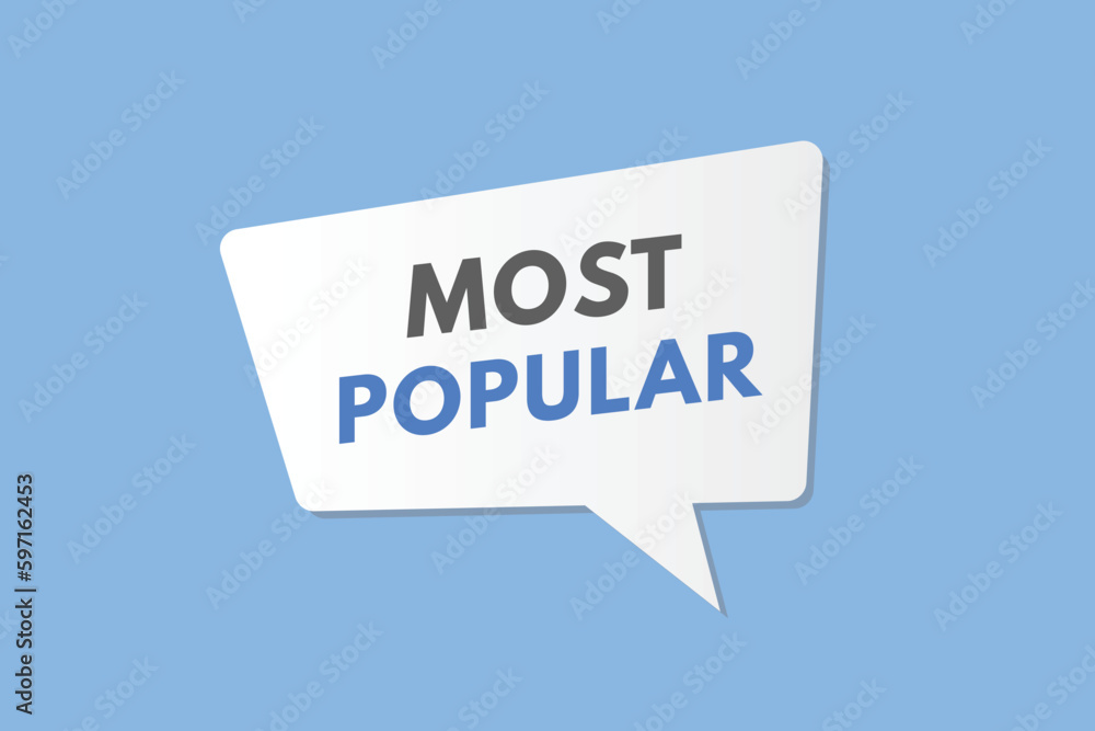 Most popular text Button. Most popular Sign Icon Label Sticker Web ...