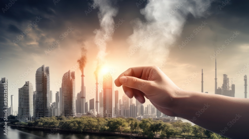 Reduce CO2 emissions to limit climate change and global warming. Low ...