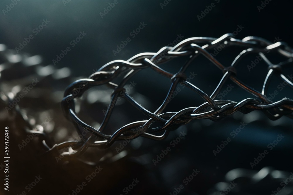 Stockillustratie Wire with sharp metal edges to prevent unauthorised ...