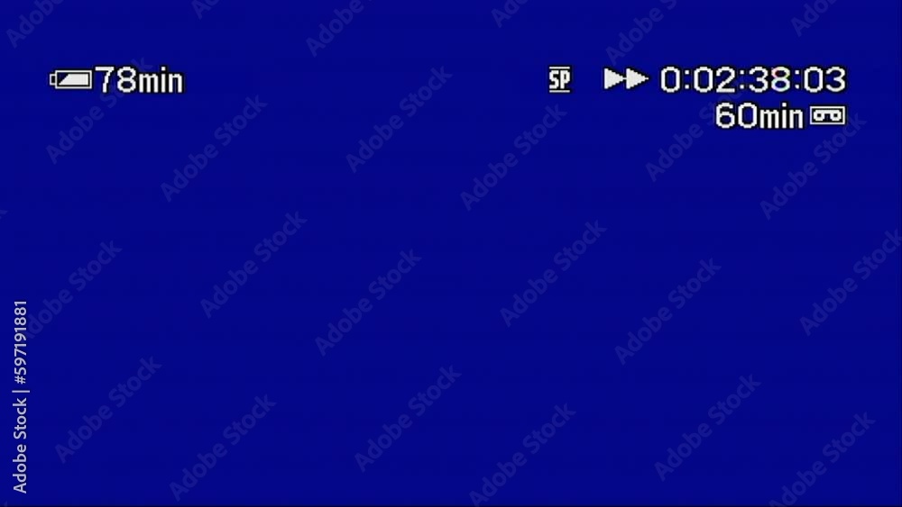 Vídeo do Stock: Real analog tape camcorder fast forward rewind on blue ...