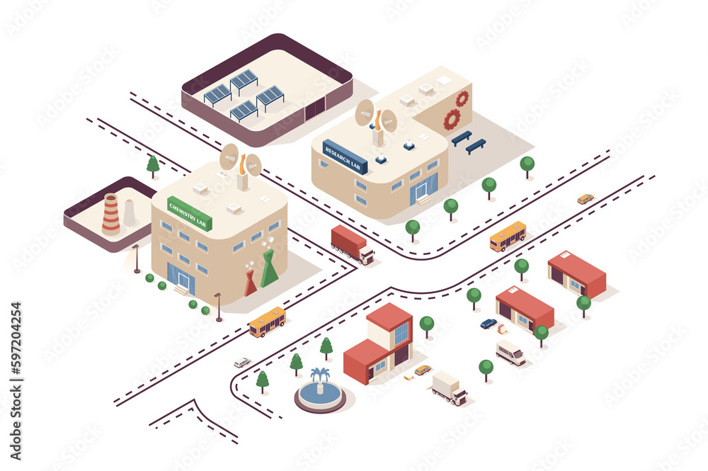 Science laboratory concept 3d isometric web infographic workflow ...