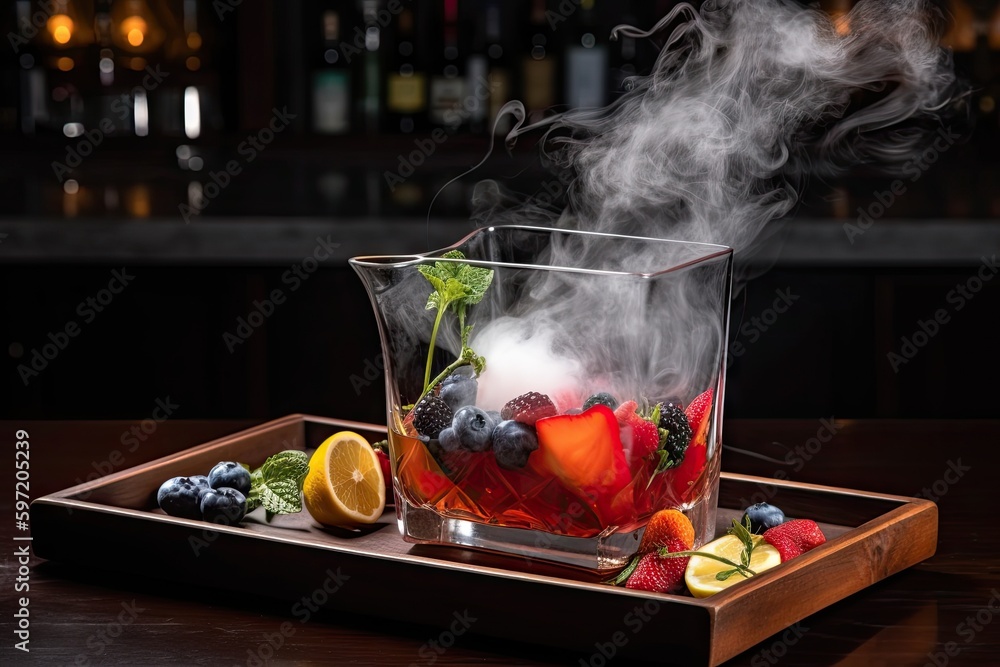 tableside beverage art presentation, featuring signature cocktail with ...