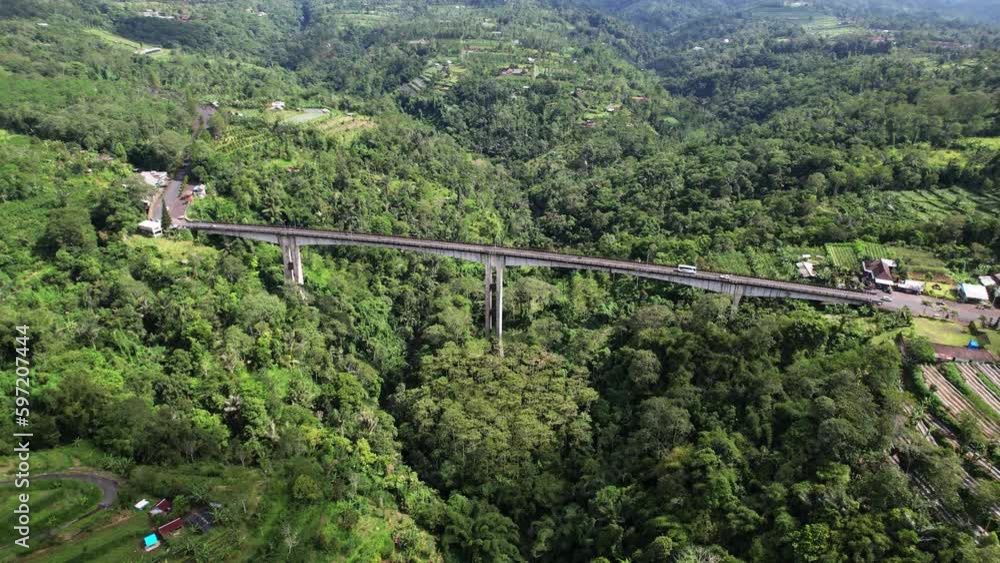 Beautiful mountainous area covered with green tropical thickets, large ...