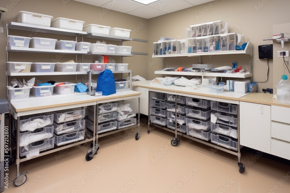 medical equipment stored in orderly and organized manner, created with ...