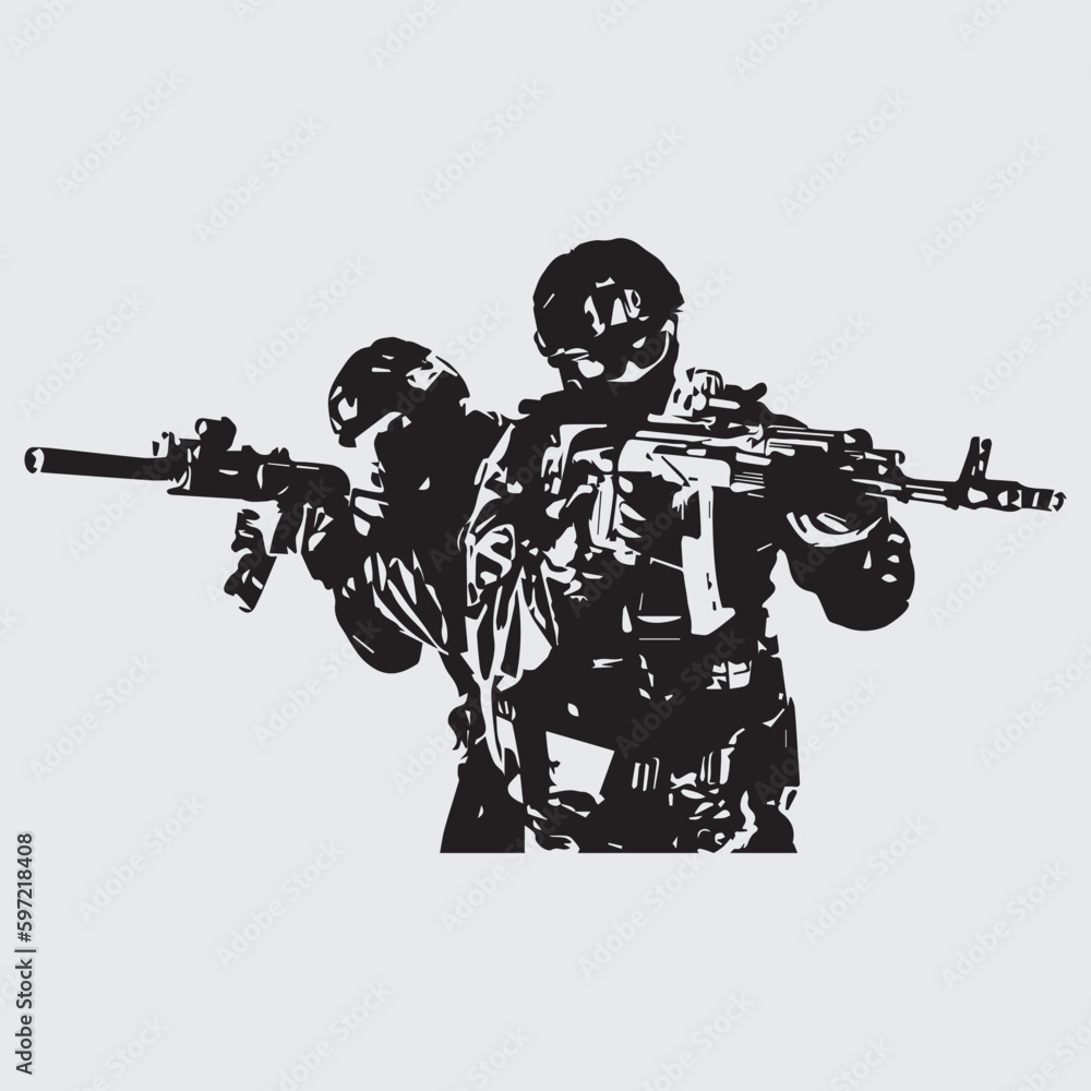 Two SWAT fighters, police special operations tactical group members in ...