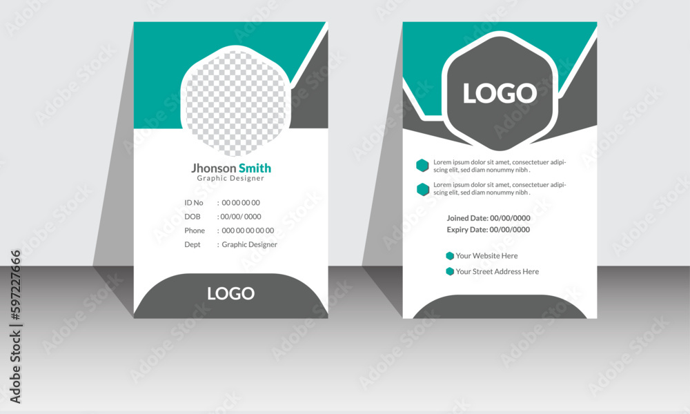 Photo & Art Print Corporate Id card with lanyard set isolated template - vector, shgrafixcore