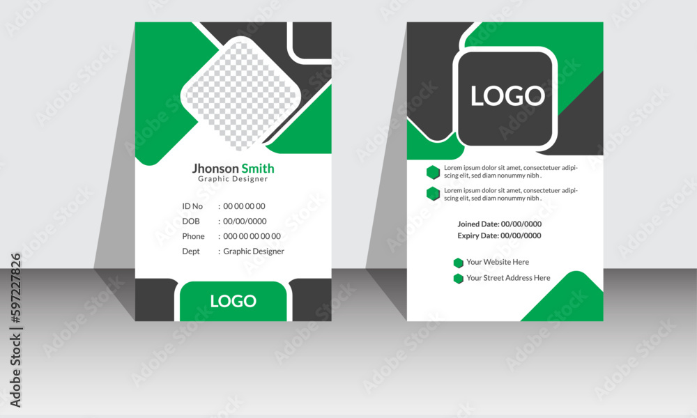 Photo & Art Print Corporate Id card with lanyard set isolated template - vector, shgrafixcore