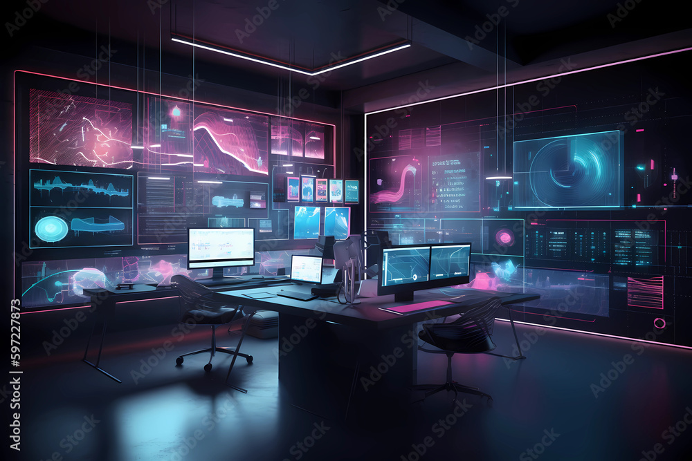 Intuitive Workflow: Futuristic Charts and Diagrams in High-Tech ...