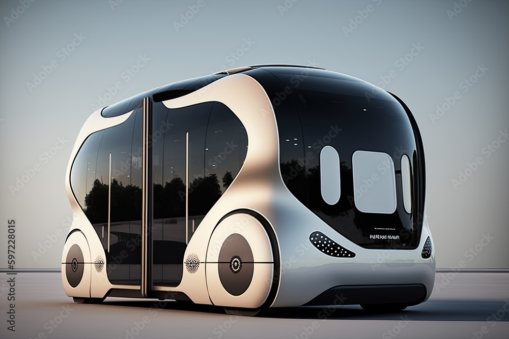 Electric Autonomous shuttle bus, Net zero carbon emissions 2050 ...