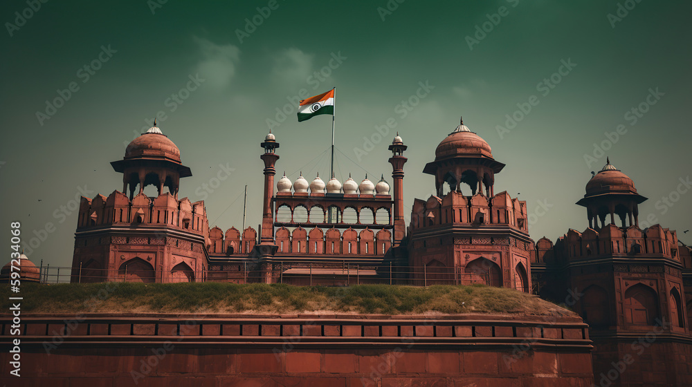 The red fort monument in New Delhi, India, its UNESCO World Heritage ...