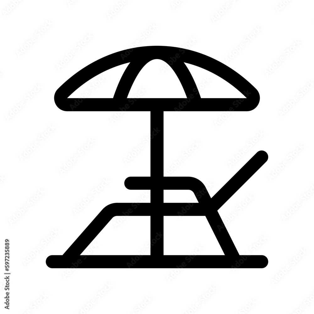 Editable sun lounger vector icon. Part of a big icon set family ...