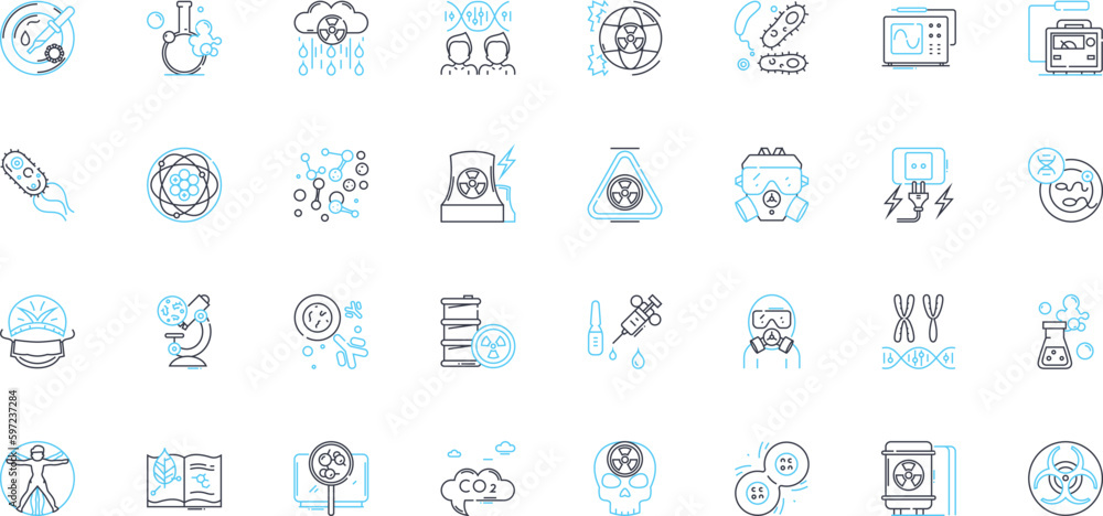 Aerospace Engineering linear icons set. Avionics, Propulsion ...