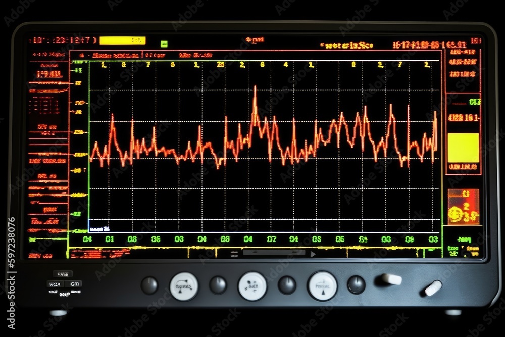 Oscilloscope waveform on its screen. Generative AI Stock Illustration ...