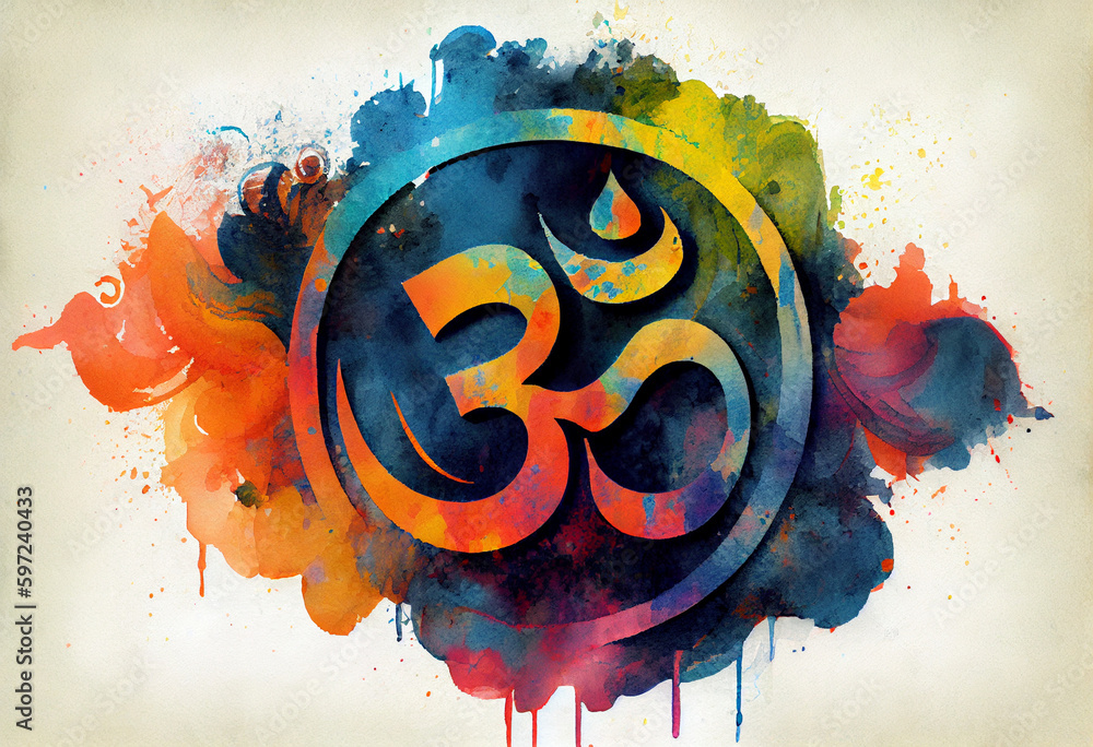 An abstract depiction of the Om symbol, a sacred sound and symbol in ...