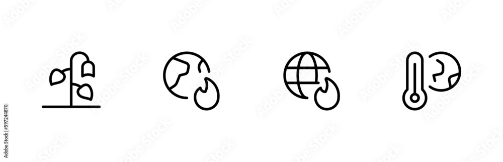 global warming icon. flat vector and illustration, graphic, editable ...
