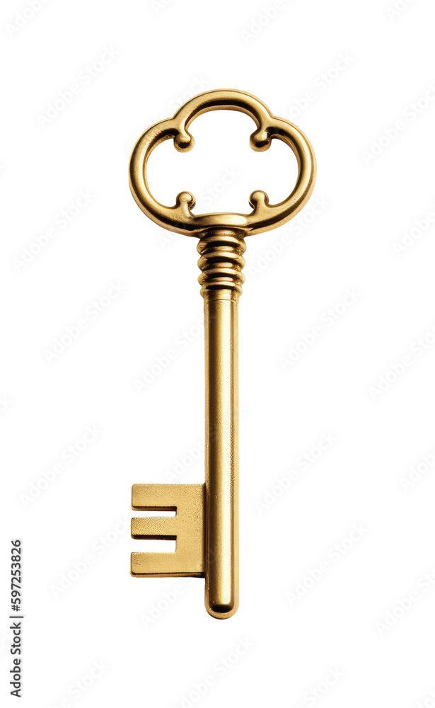 Golden Key on transparent background. PNG, ai Stock Illustration ...