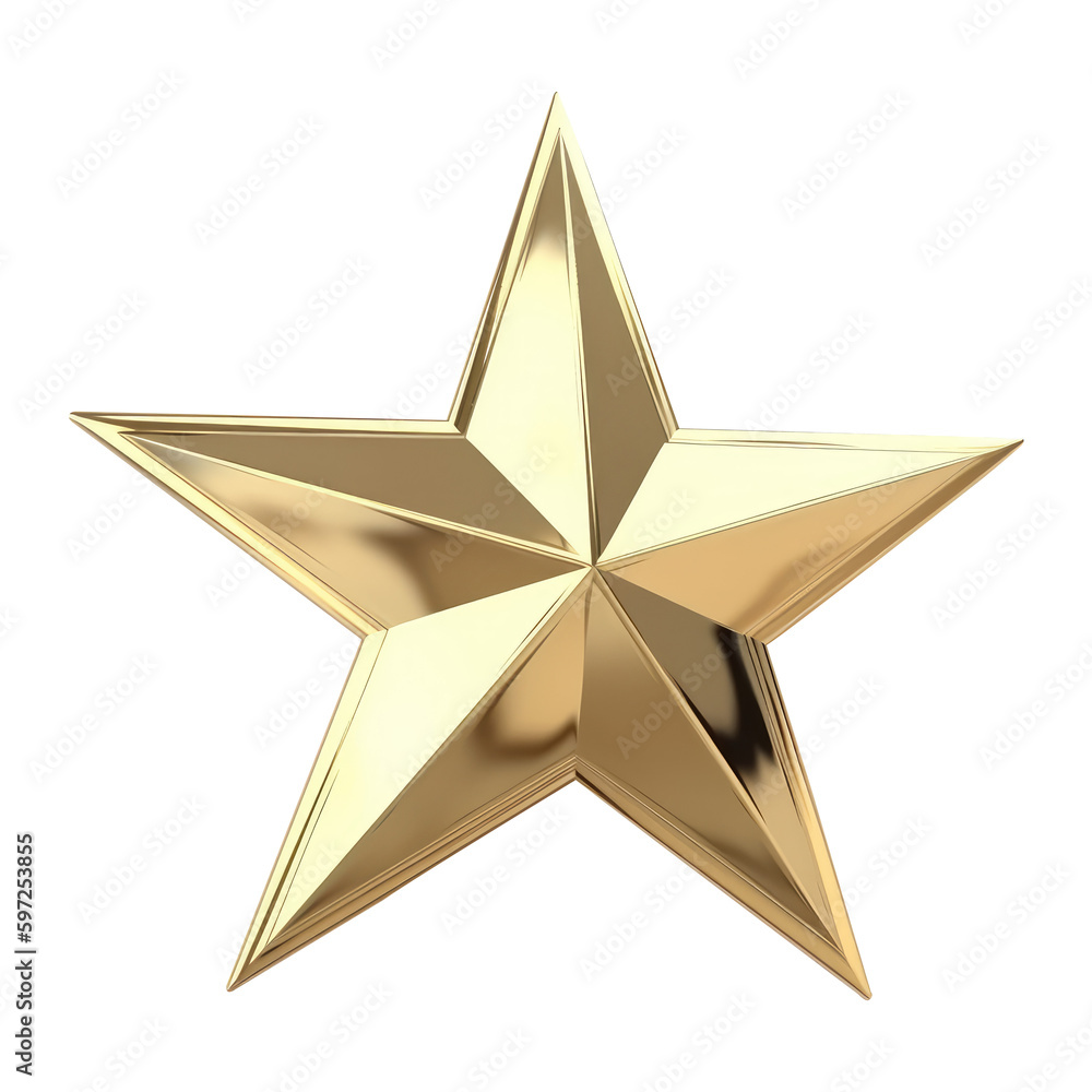 Golden star on transparent background. PNG, ai Stock Illustration ...