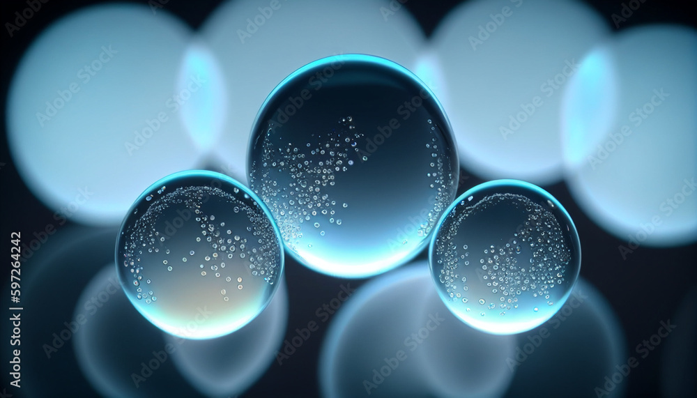 Hydrogen water element bubble artificial reflection Stock Illustration ...