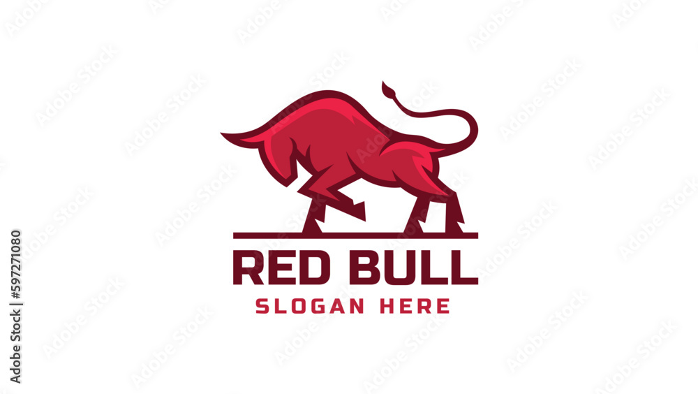 Red bull mascot logo design Stock Vector | Adobe Stock