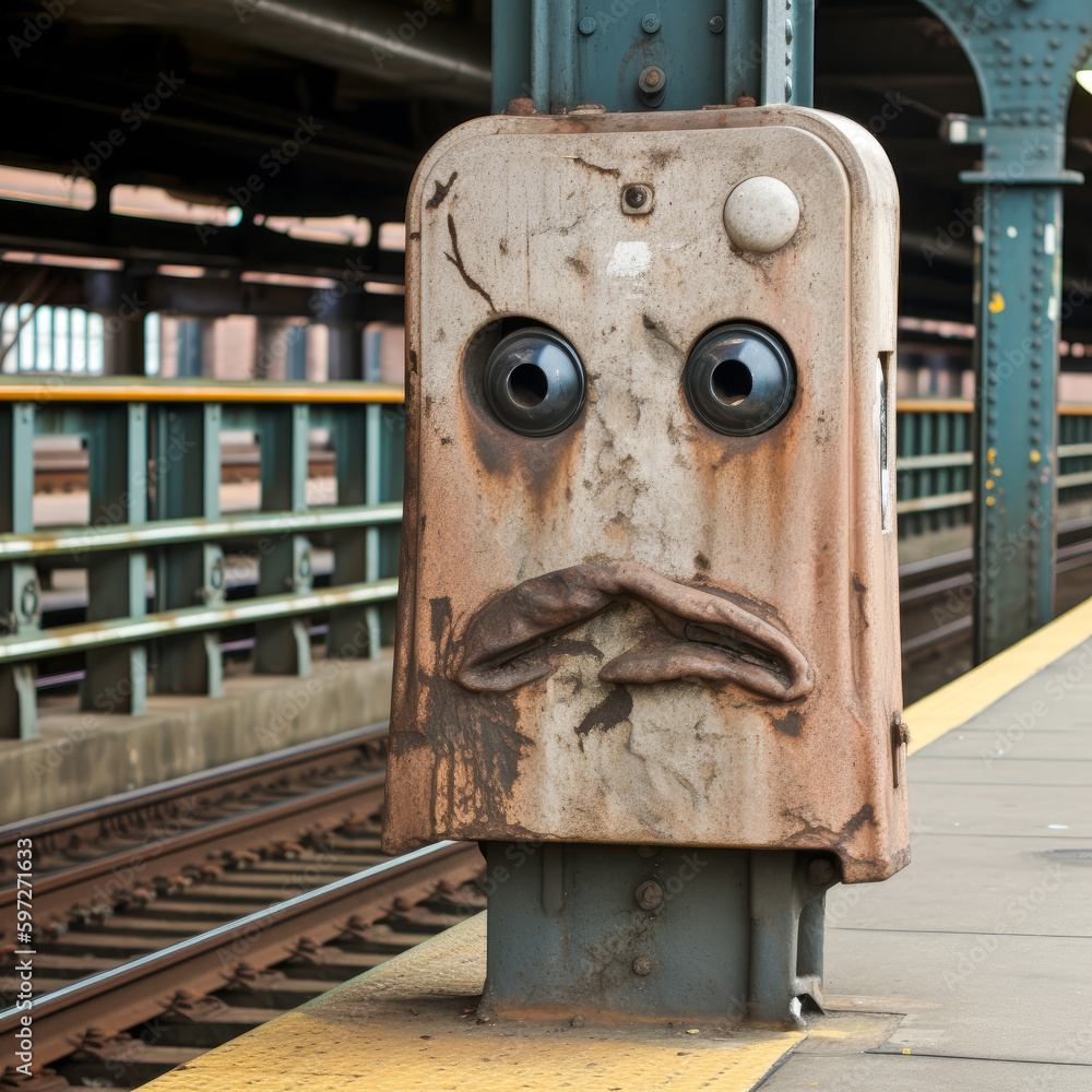 Stunning natural pareidolia with a face appearing on a train station ...