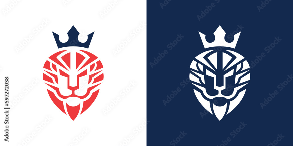 lion king crown symbols. Premium luxury brand identity icon set. Vector ...