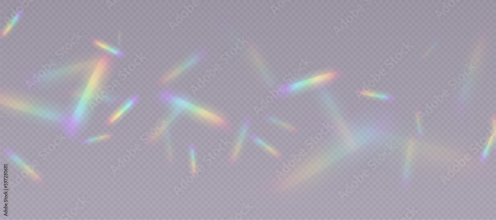 Rainbow refraction overlay, leak flare, prism light effect, rainbow ...