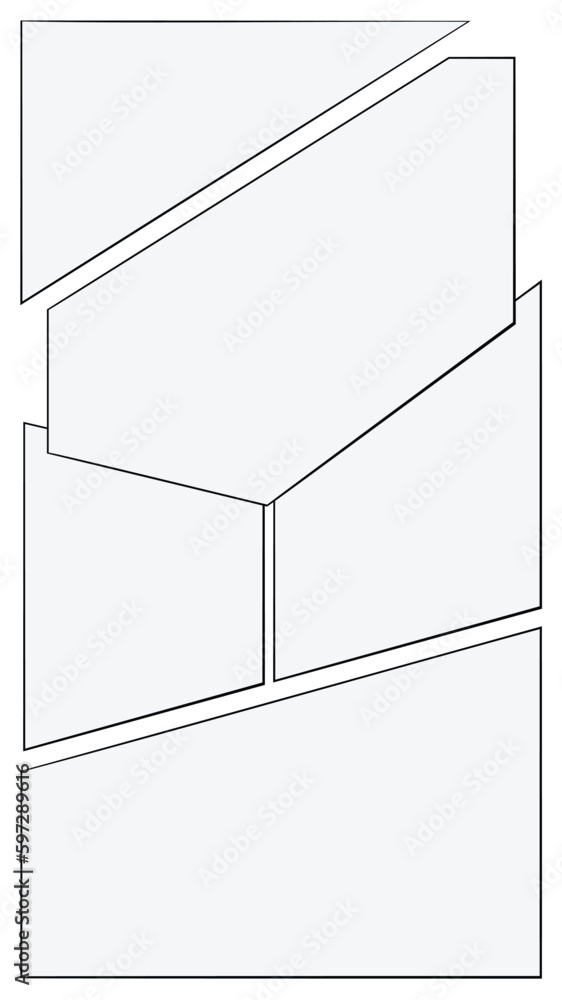 panel layout of strip comic and manga. vector page with empty space ...