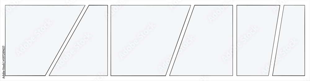 panel layout of strip comic and manga. vector page with empty space ...