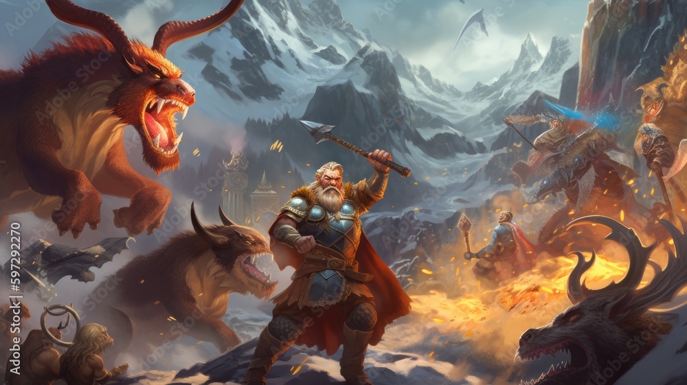 World inspired by Norse mythology, with fierce Vikings, epic battles ...