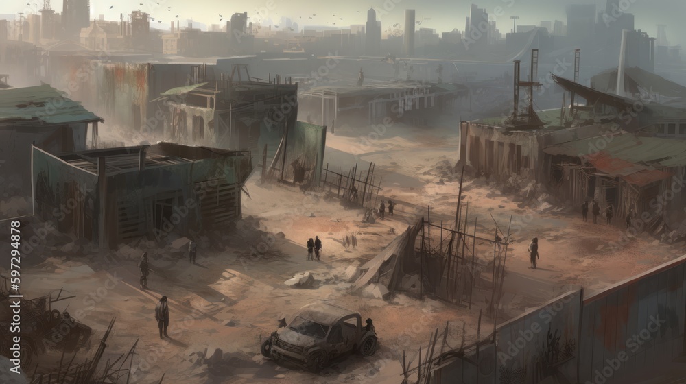 Design a post apocalyptic wasteland where the survivors must scavenge ...