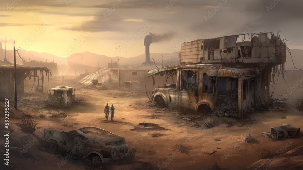 Design a post apocalyptic wasteland where the survivors must scavenge ...