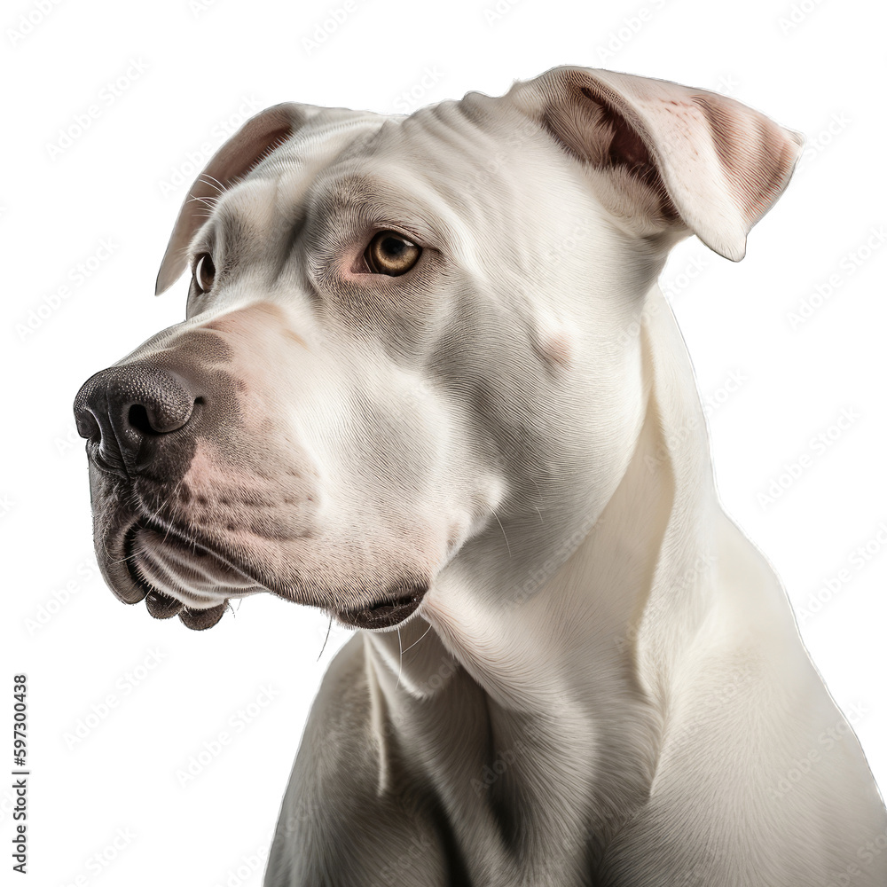 portrait of a white dog, dogo argentino, transparent background png ...